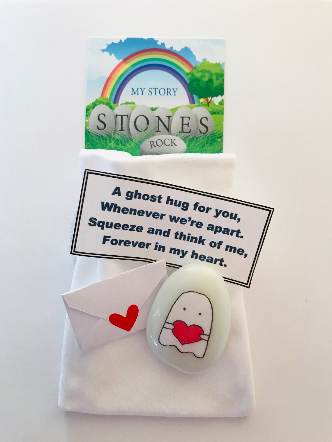 Ghost Hug Worry Stone Ghost Hug Keepsake Small Gift Love - Etsy