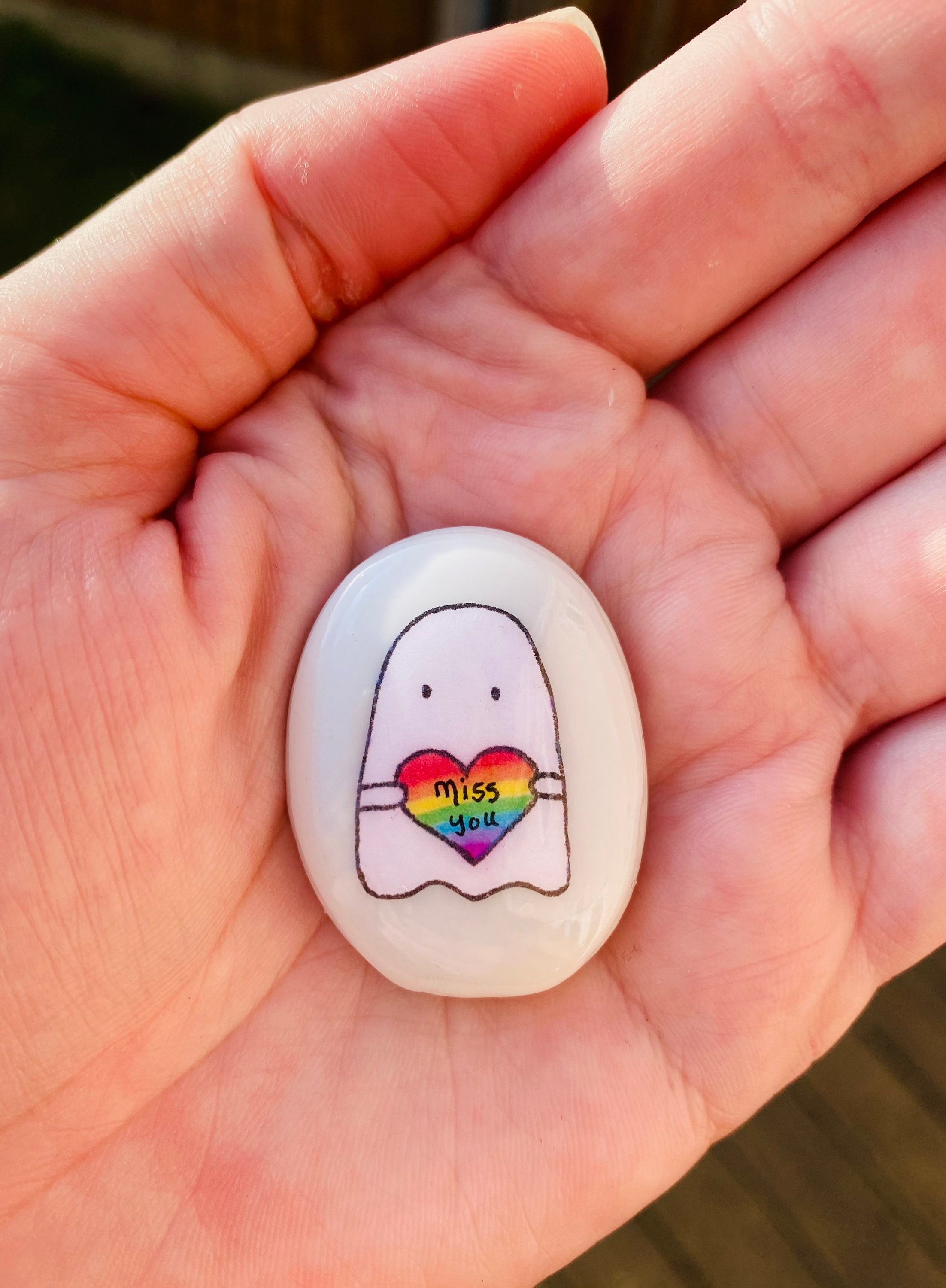Ghost Hug Worry Stone Ghost Hug Keepsake Small Gift Love - Etsy