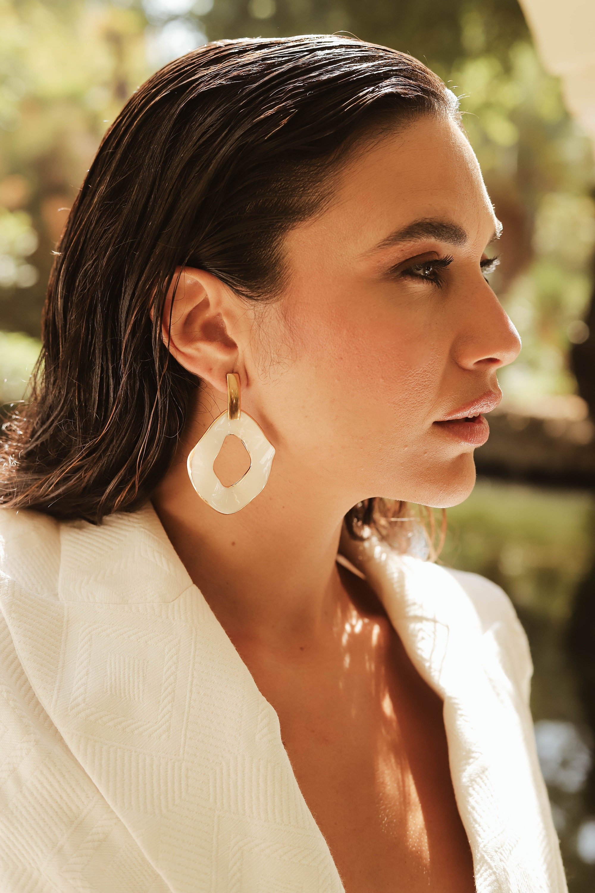 Wavy Porcelain Earrings for Modern Women, Handcrafted Wavy Earrings ...