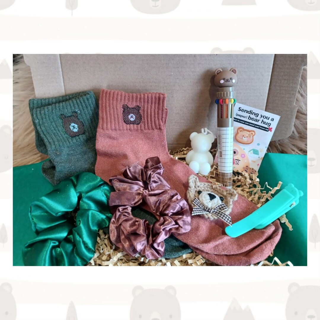 Bear Hug Burr Box Gift Set - Teddy Winter Pamper Hamper for Her With ...