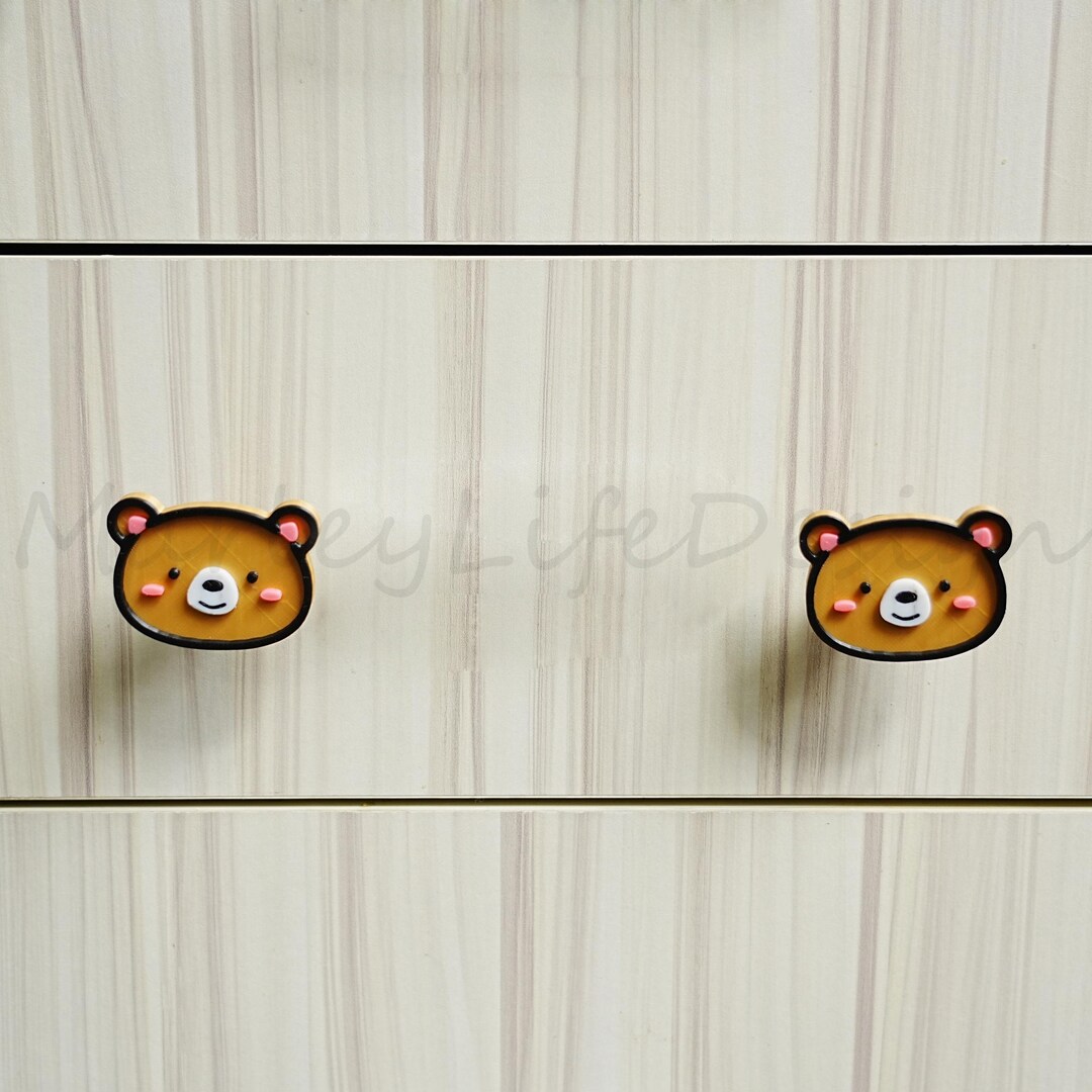 Personalized Bear Drawer Knobs, Kids Furniture Knobs, Cute Deco Knobs ...