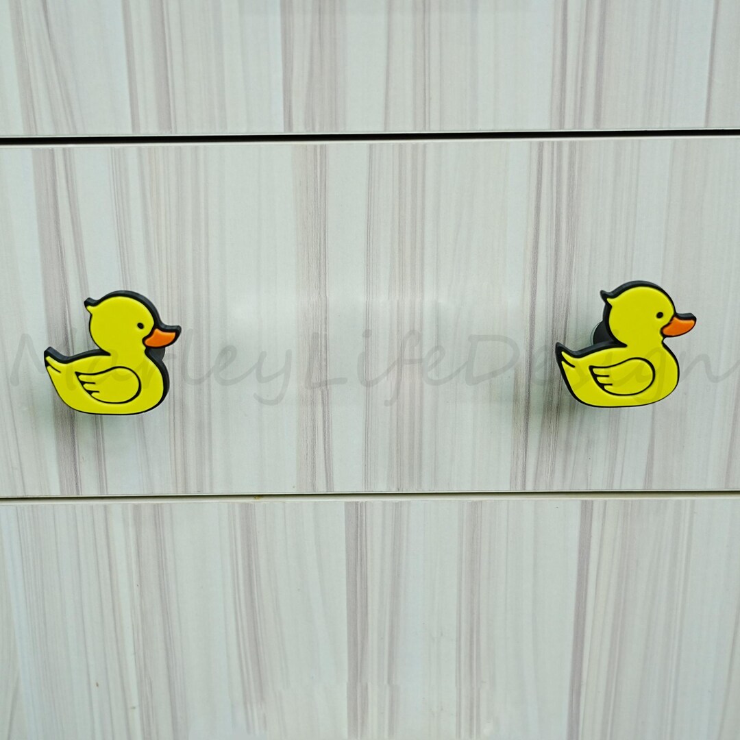 Yellow Duck Knobs Pulls, Unique Drawer Pulls, Girls Furniture Knobs, Cabinet Door Knobs, 3D ...