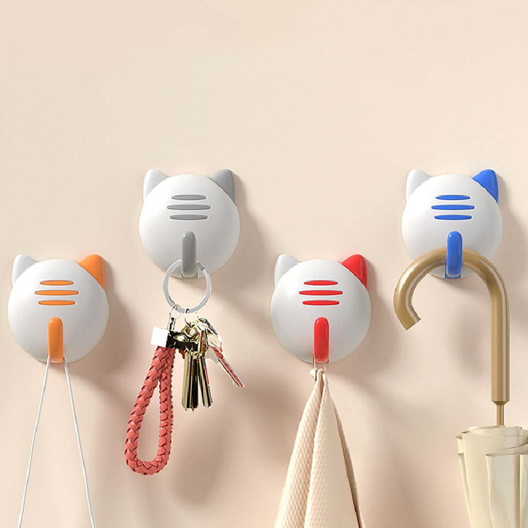 4PCS Creative Cat Hooks Cute Cat Hook Plug Storage Rack - Etsy