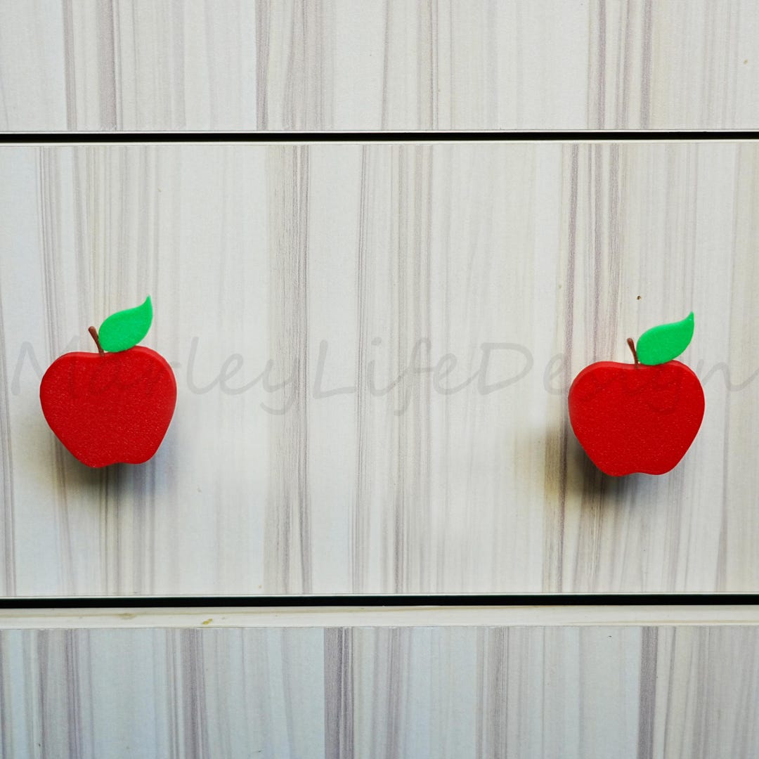 Personalized Apple Drawer Knobs, Kids Furniture Knobs, Cute Deco Knobs ...