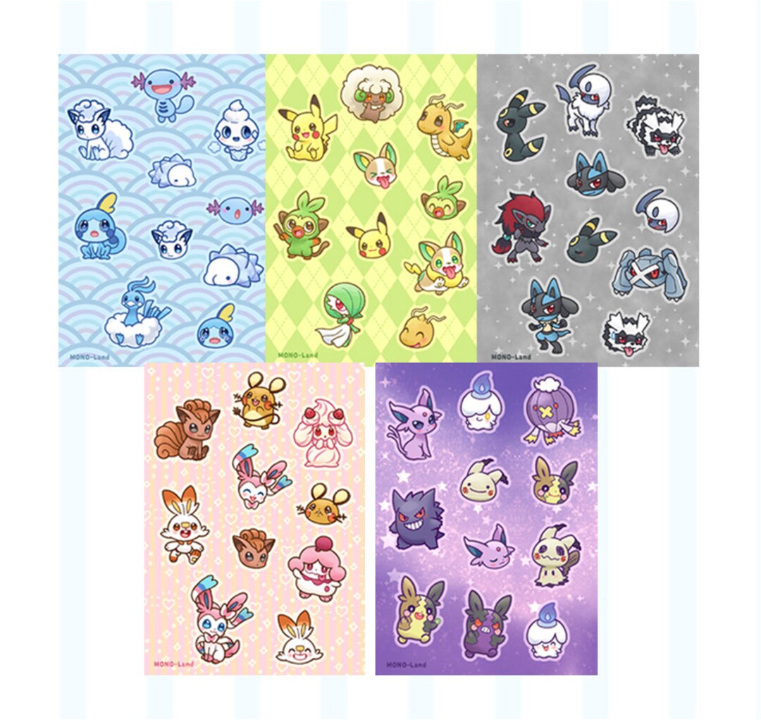 Pokemon Stickers Sheet - Etsy