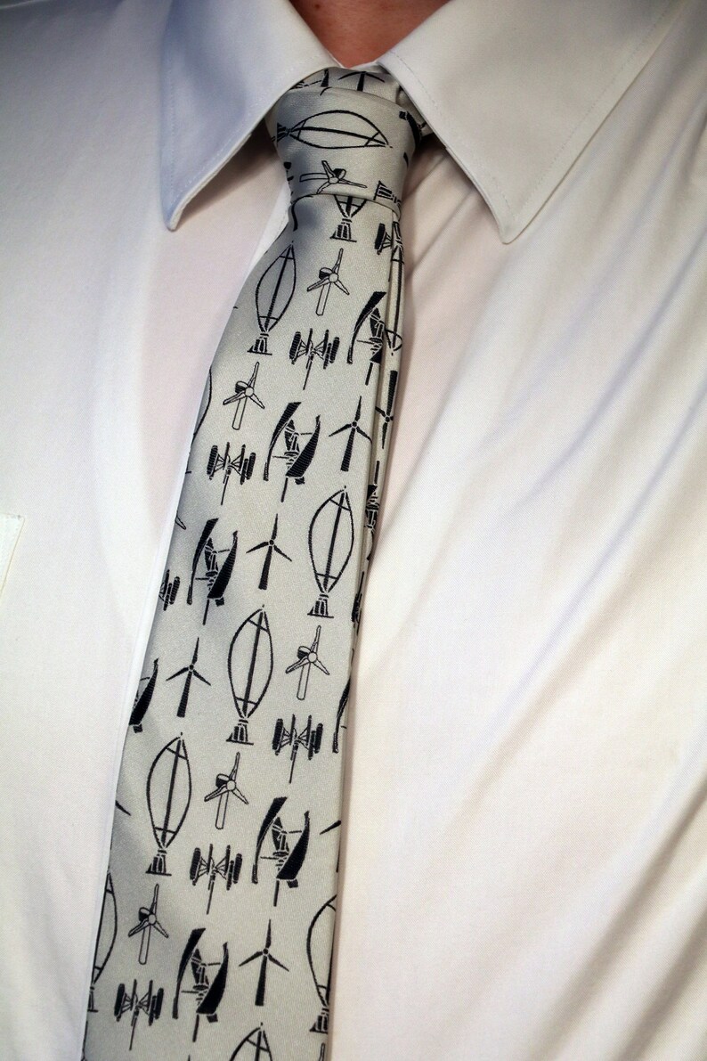 Men's Wind Turbine Tie Silk Windmill Necktie - Etsy