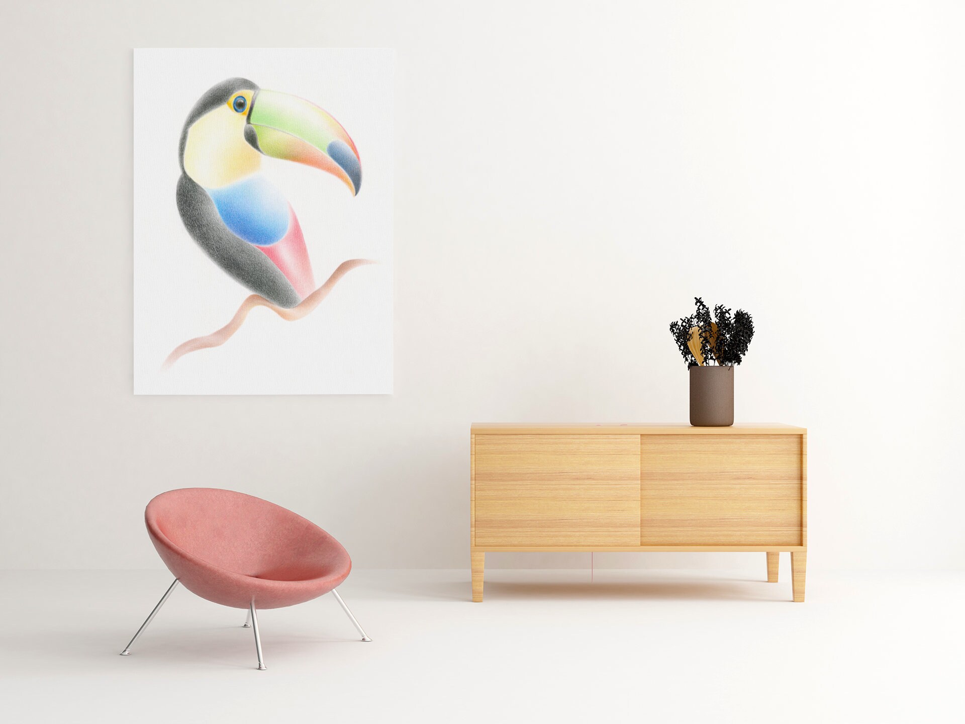 Tukan Kunstdruck / Tukan Poster / Tukan Zeichnung / Tukan Zeichnung ...