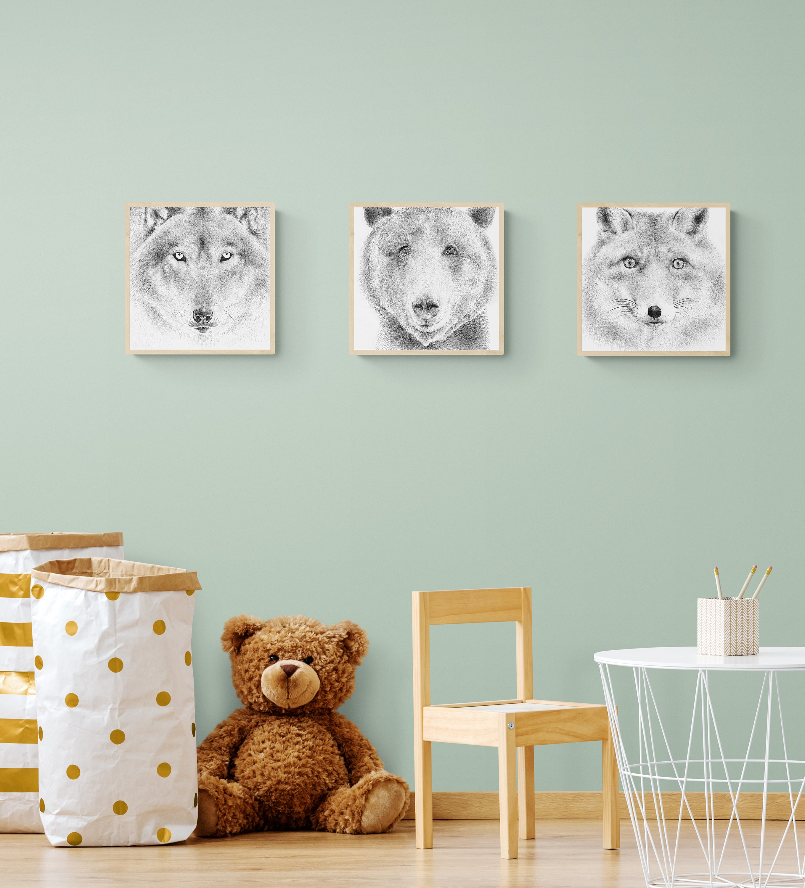 Bär Poster / Fuchs Poster / Wolf Poster / Fuchs Poster / Wolf ...