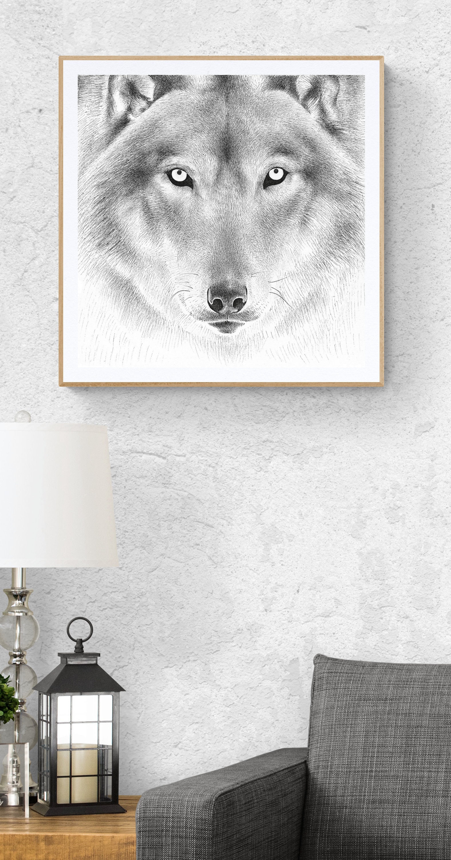 Wolf Art Print / Wolf Wall Décor / Wolf Poster / Wolf Drawing / Pen ...