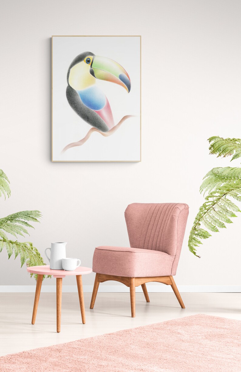 Toucan Art Print / Toucan Wall Décor / Toucan Poster / Toucan Drawing ...
