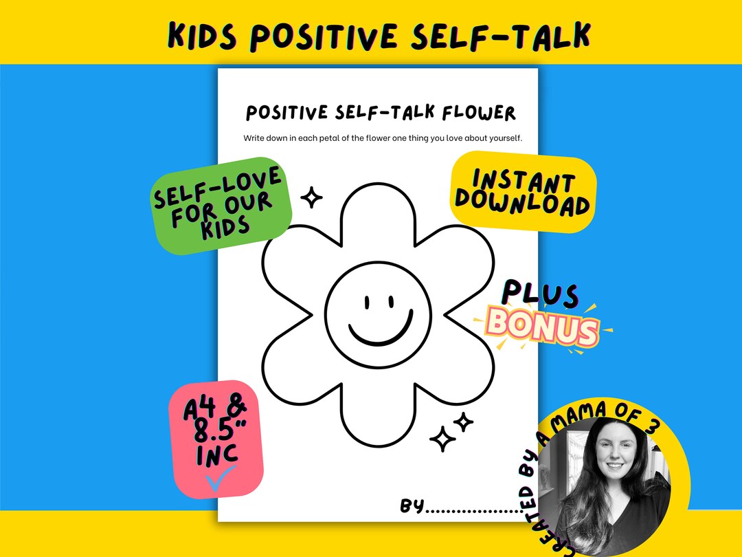 Positive Self-talk Activity Printable for Kids, Self Esteem Coloring ...