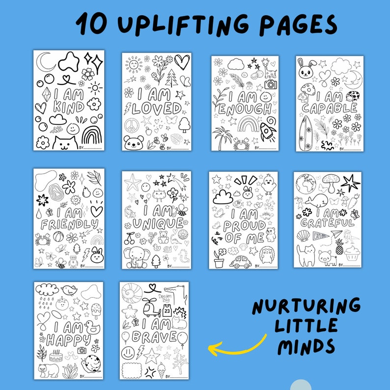 Affirmation Coloring Pages for Kids: Uplifting Printable Sheets ...