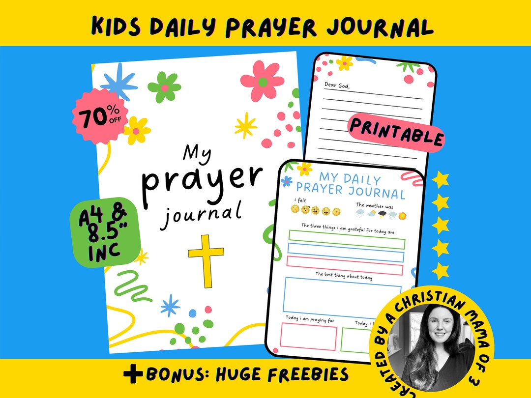Kids Prayer Journal, Kids Daily Prayer Journal, Kids Gratitude Journal ...