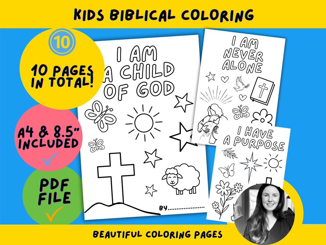 10 Biblical Affirmation Coloring Pages for Kids, Biblical Coloring ...