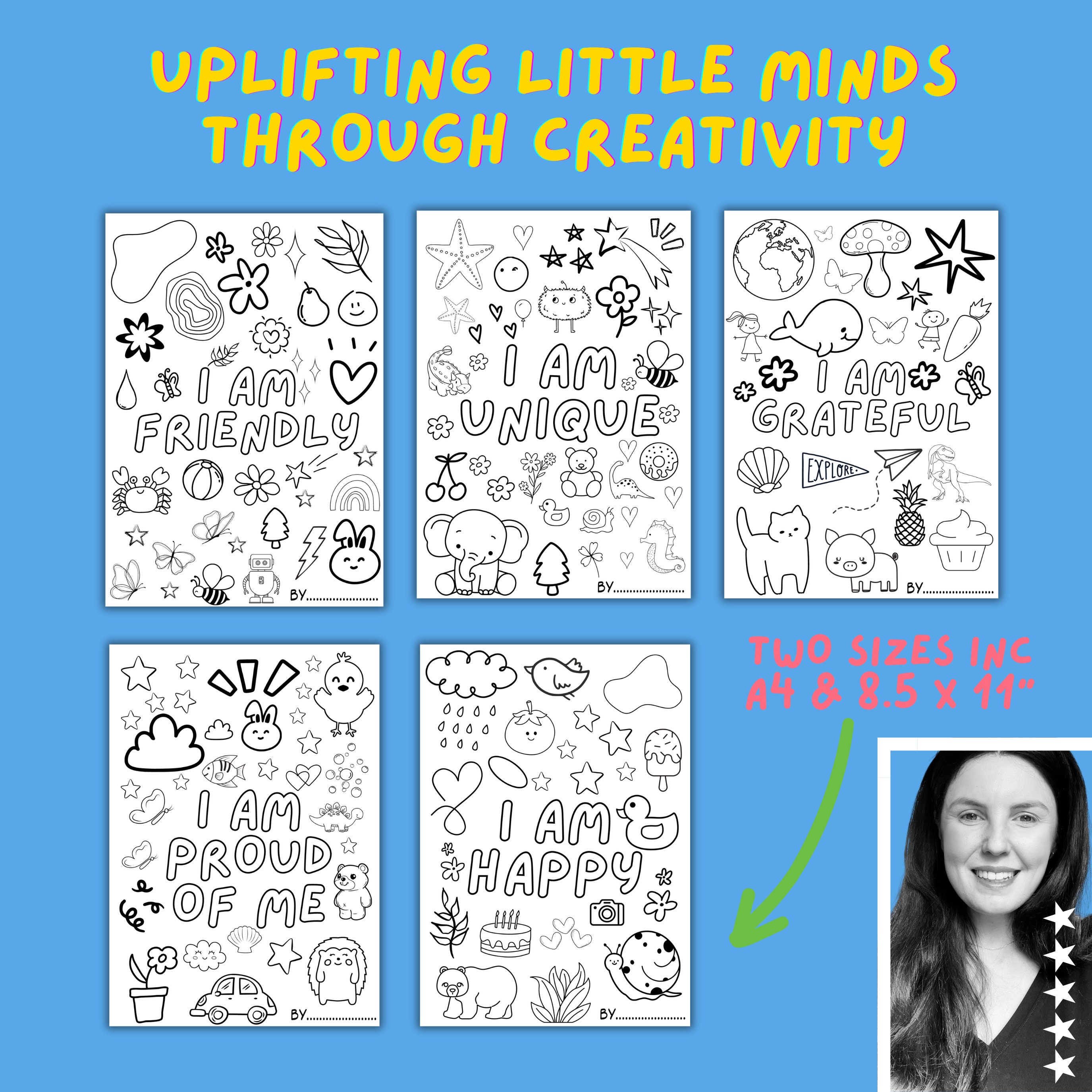 Affirmation Coloring Pages for Kids: Confidence Activity (digital ...