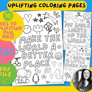 Positive Mindfulness Coloring Pages for Kids Praiseful - Etsy