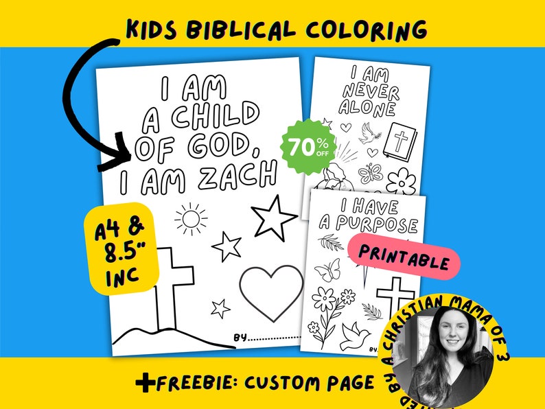 Biblical Affirmation Coloring Pages for Kids (PDF) - Etsy