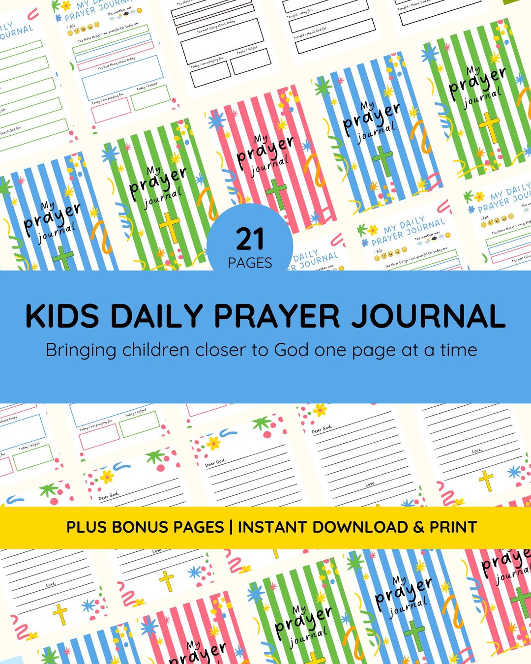 Kids Prayer Journal, Kids Daily Prayer Journal, Kids Gratitude Journal ...