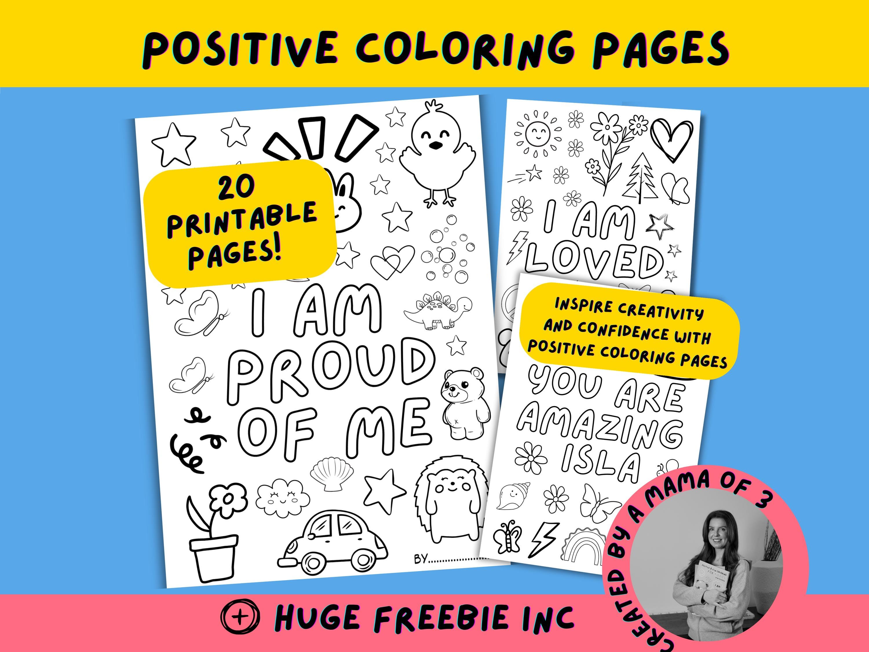 Affirmation Coloring Pages for Kids: Confidence Activity (digital ...