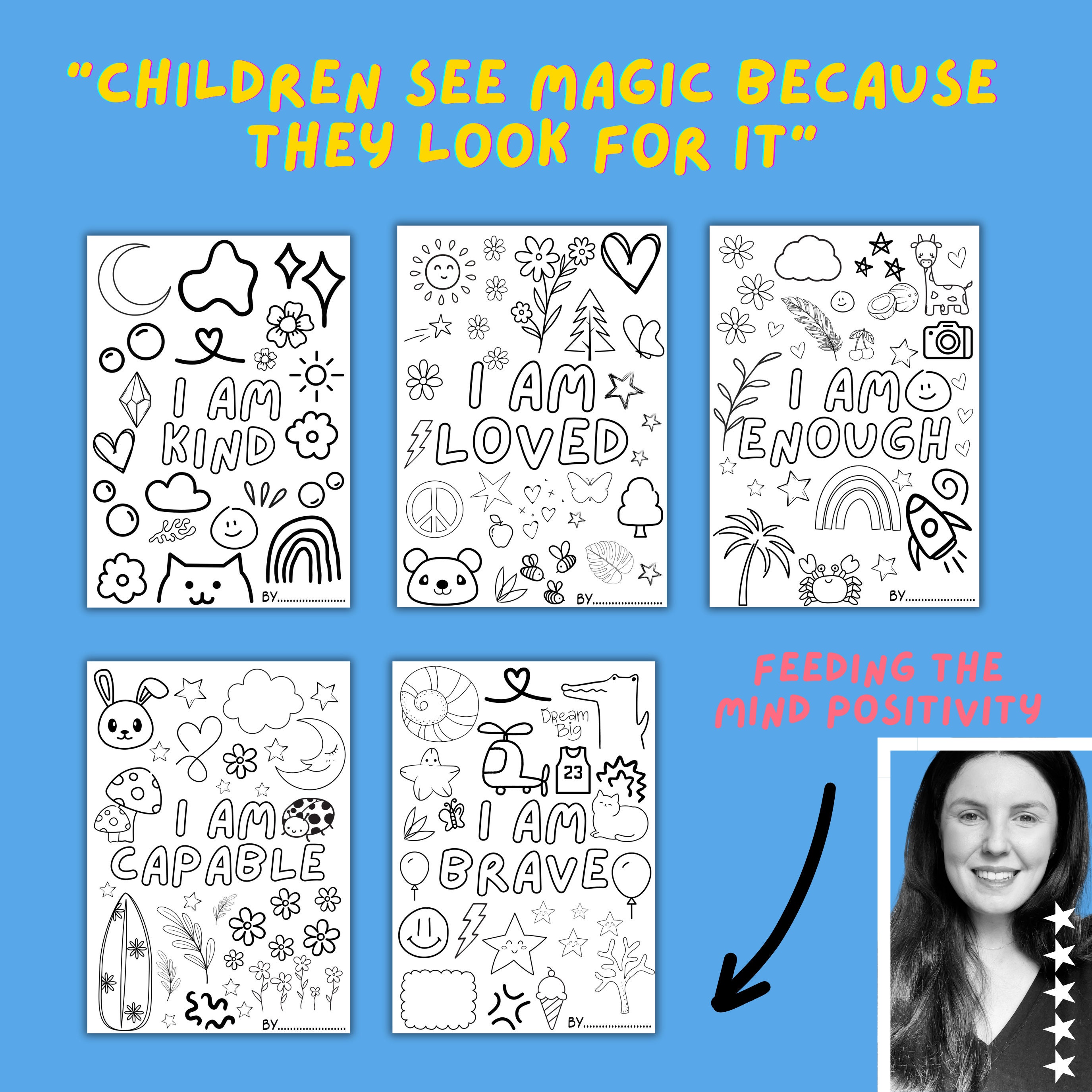 Affirmation Coloring Pages for Kids: Confidence Activity (digital ...