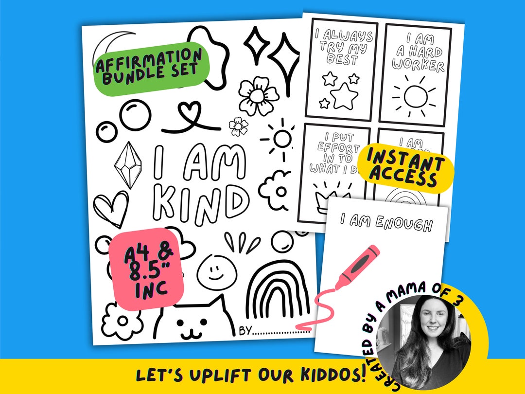 Affirmation Coloring Pages for Kids: Uplifting Printable Sheets ...
