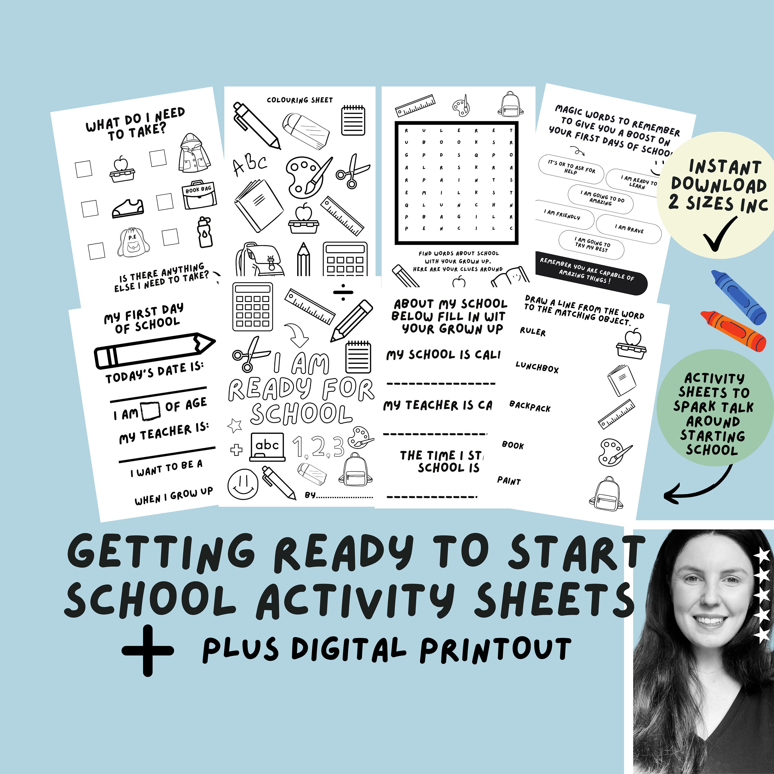 Back to School Digital Activity Sheets Reception - Etsy Ireland