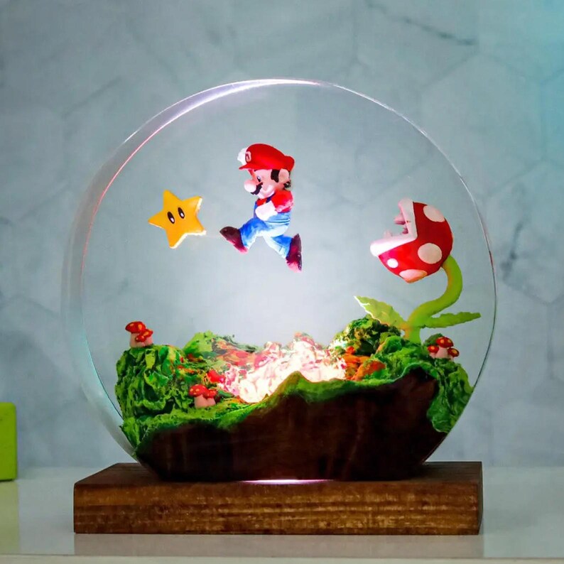Super Mario Resin Light Sculpture | Nintendo LED Lamp & Collectible ...