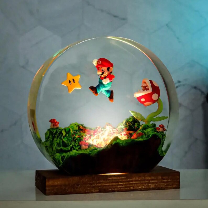 Super Mario Resin Light Sculpture | Nintendo LED Lamp & Collectible ...