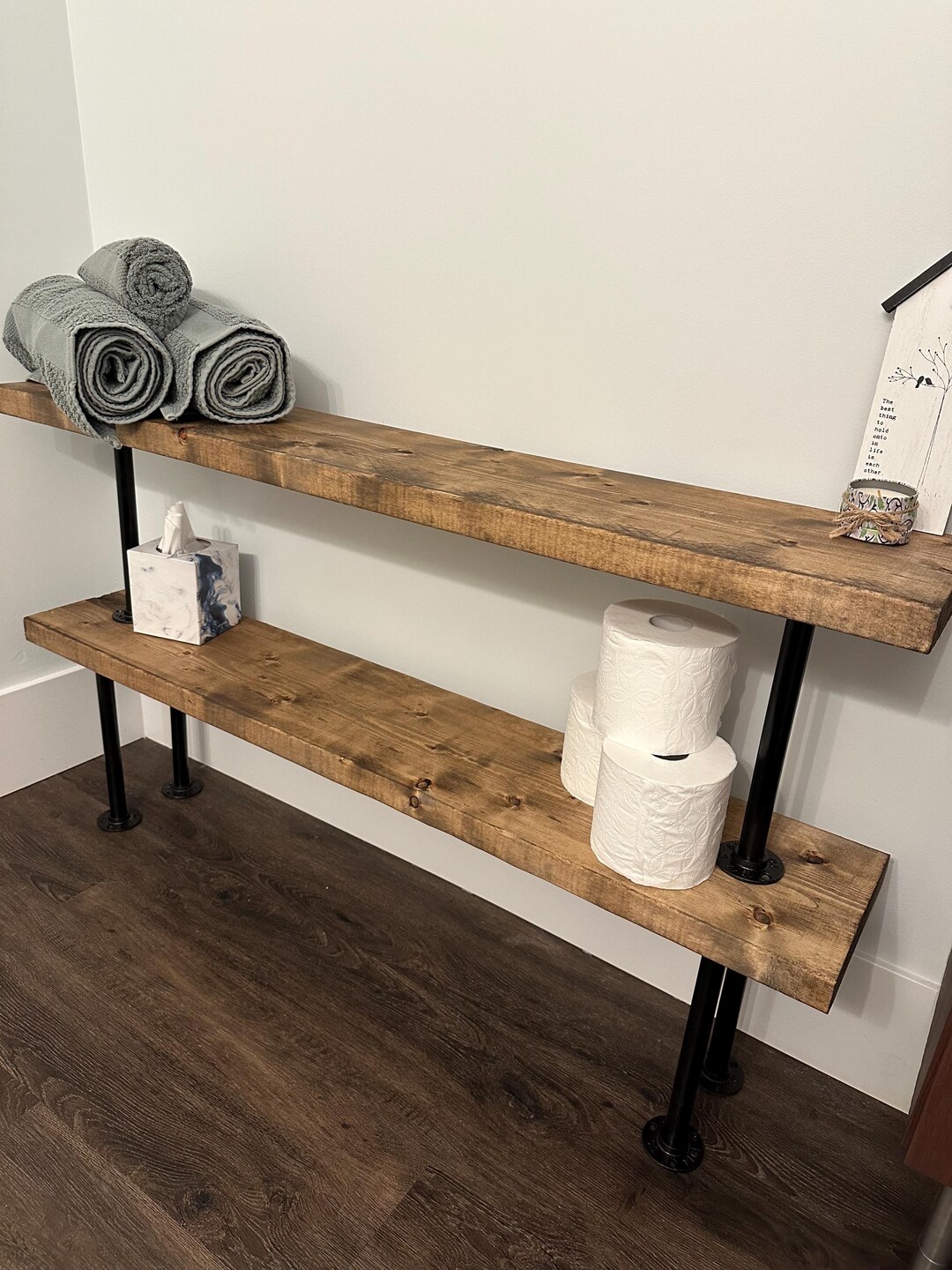 Rustic Shelf With Pipe Legs - Bathroom, Living Room, Bedroom - Etsy