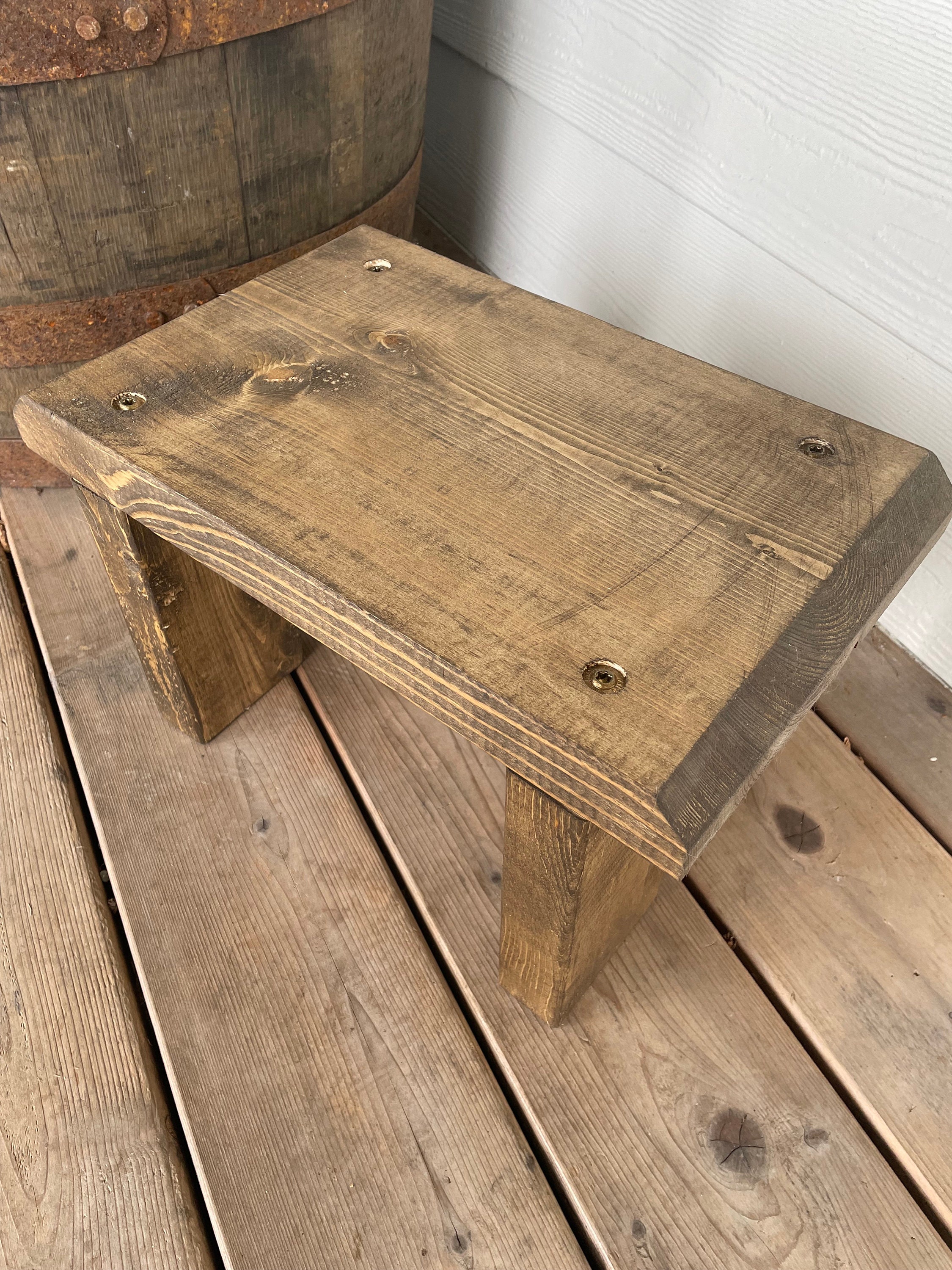 Rustic Wooden Step Stool, Farmhouse Style - Etsy