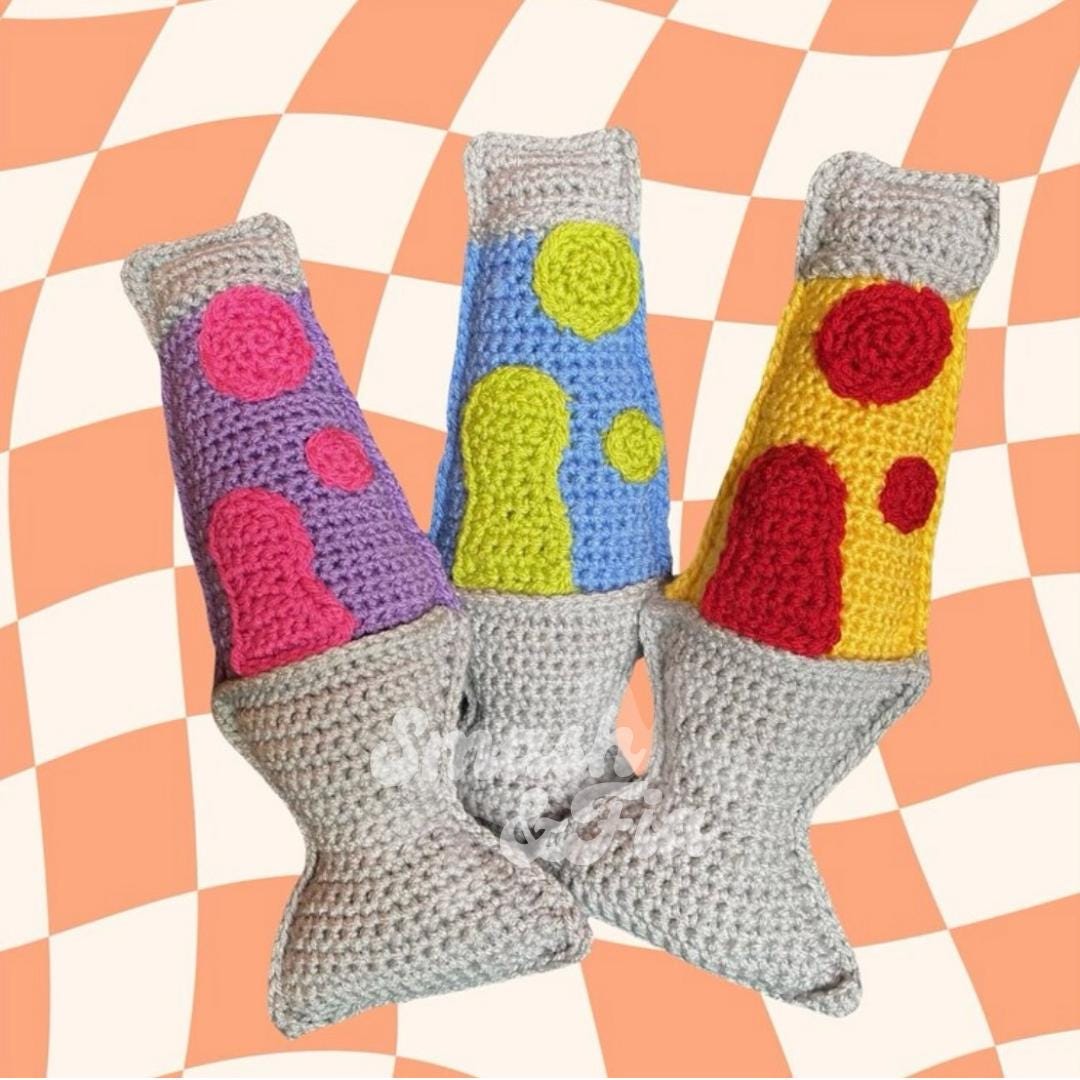 Crochet Plush Lava Lamp, Lava Lamp Pillow, Retro Decor, Colorful ...