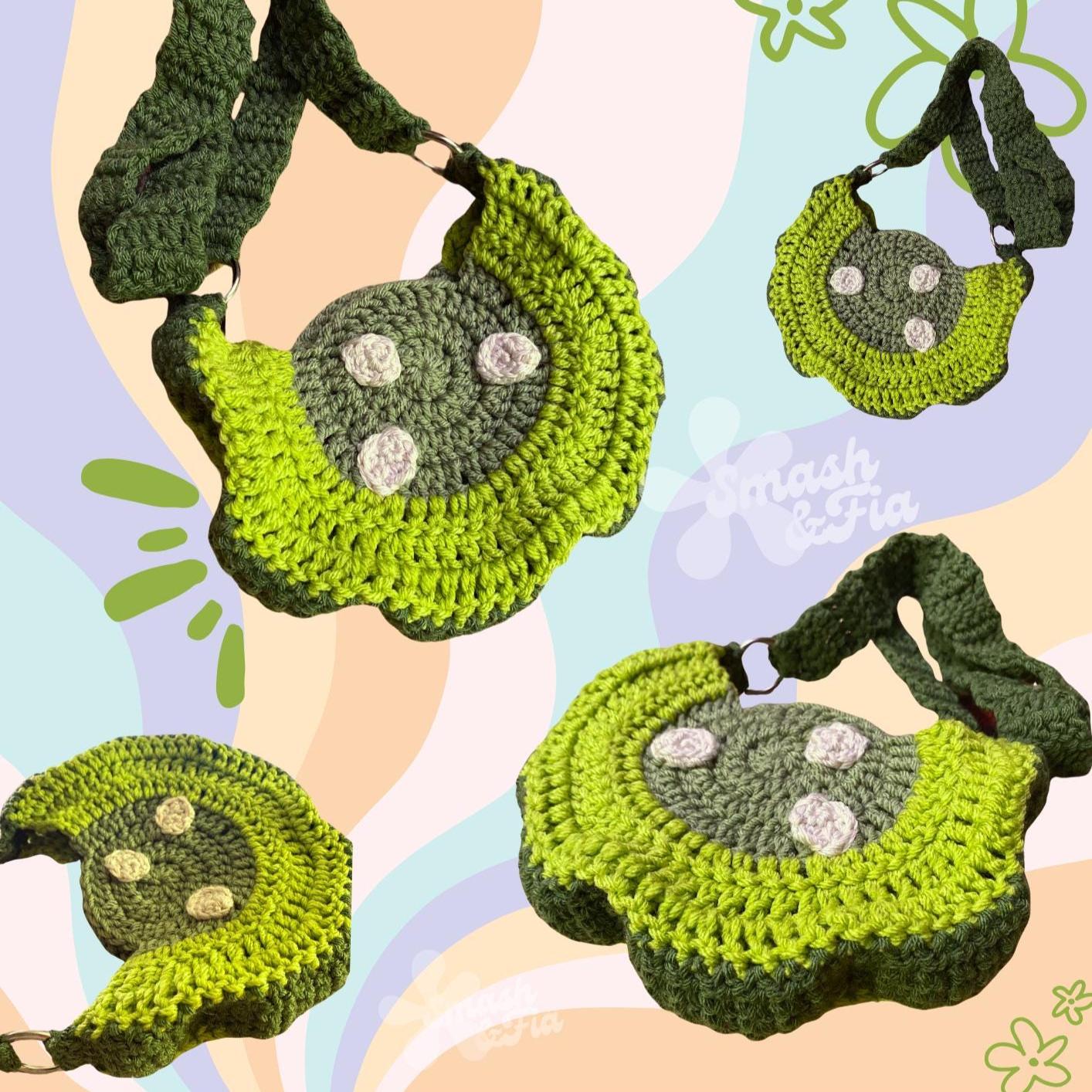 Pickle Slice Crochet Purse Pattern: Weird Unique Food Fashion Bag (PDF ...