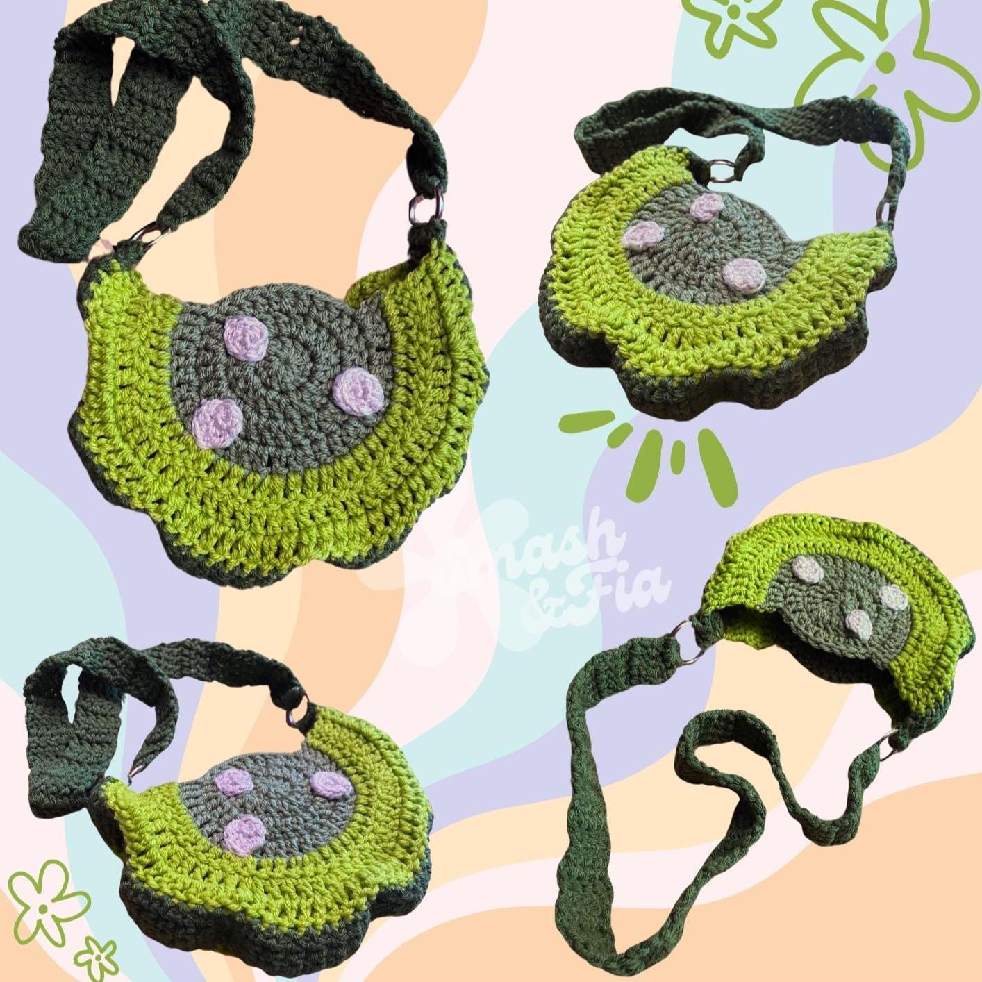 Pickle Slice Crochet Purse Pattern: Weird Unique Food Fashion Bag (PDF ...