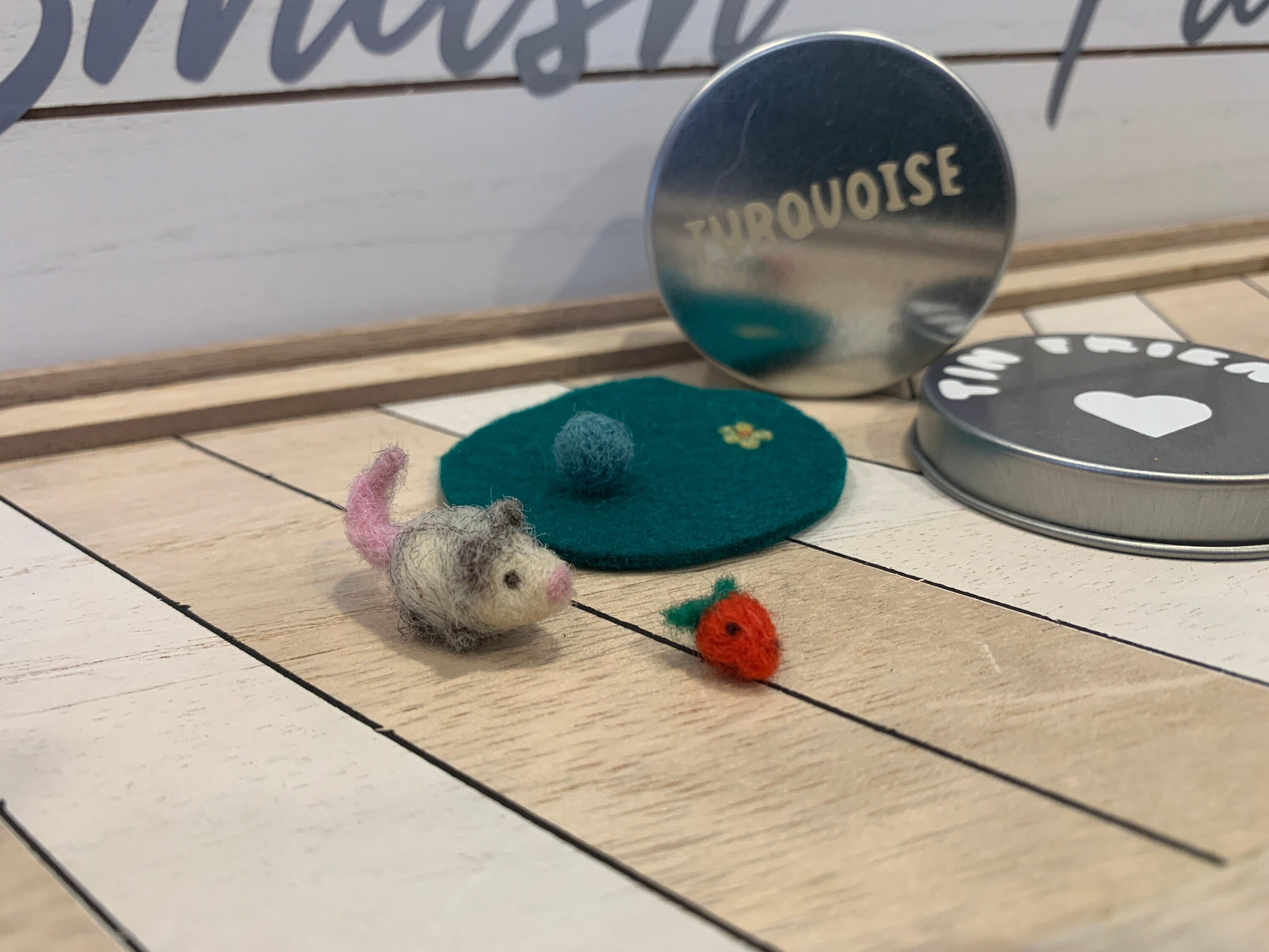 Tiny Felted Animal Pocket Playset, Small Pet Miniatures, Micro Felted ...