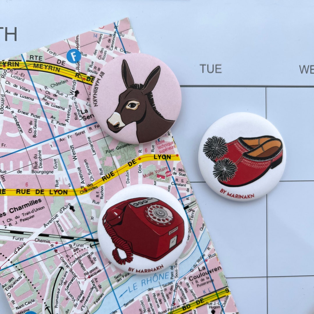 Greek Fridge Magnets Round, Greek Animals Donkey Cat Goat, Athens City ...