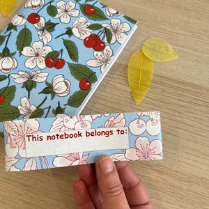 Cherry and Flower Notebook, A5 Lined, Design and Handmade in Greece ...