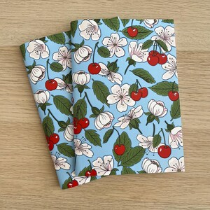 Cherry and Flower Notebook, A5 Lined, Design and Handmade in Greece ...