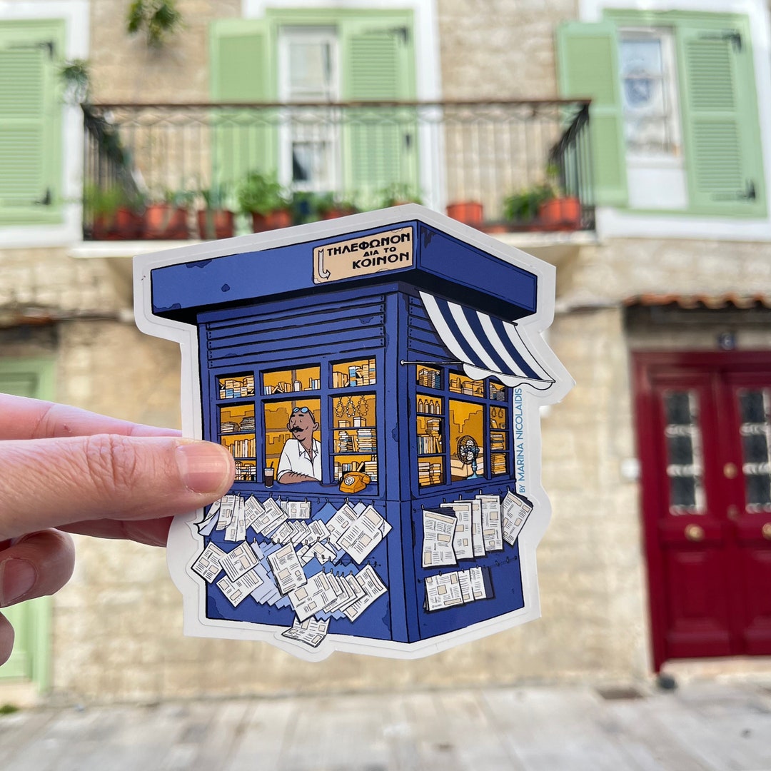 Greek Kiosk Sticker: Periptero, Made in Greece - Etsy Australia