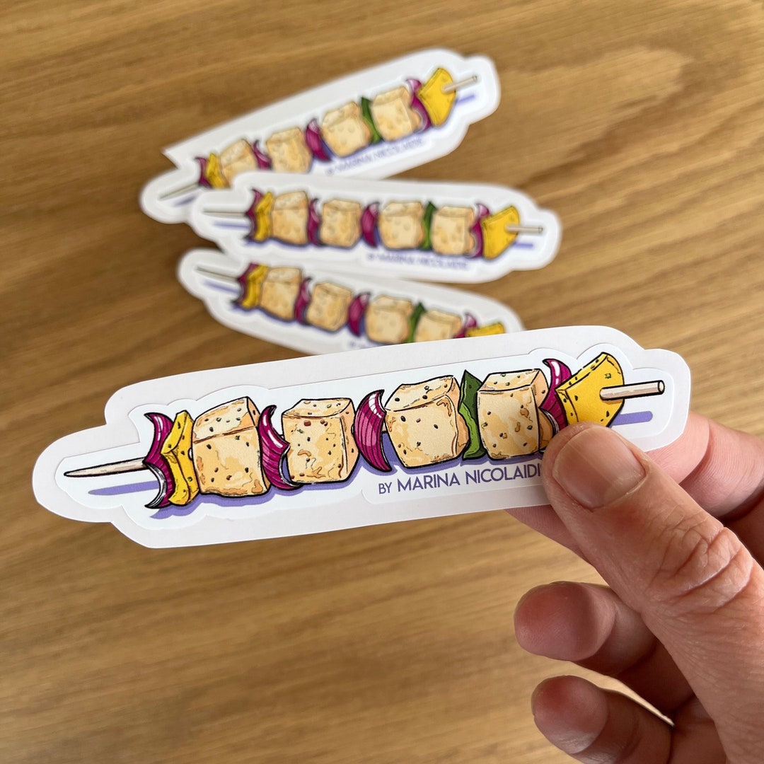 Greek Food Sticker, Souvlaki, Kalamaki, Pita Bread, Greek Art, Design ...