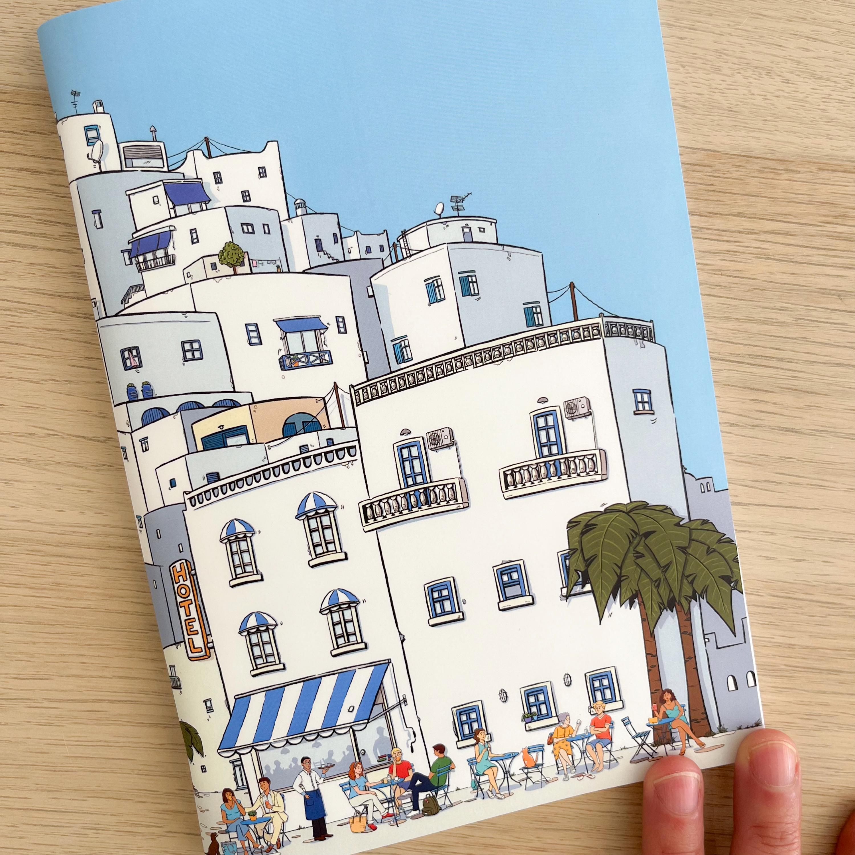 Greek Notebook, A5 Lined, Greek Village, Paros Island, Design and ...