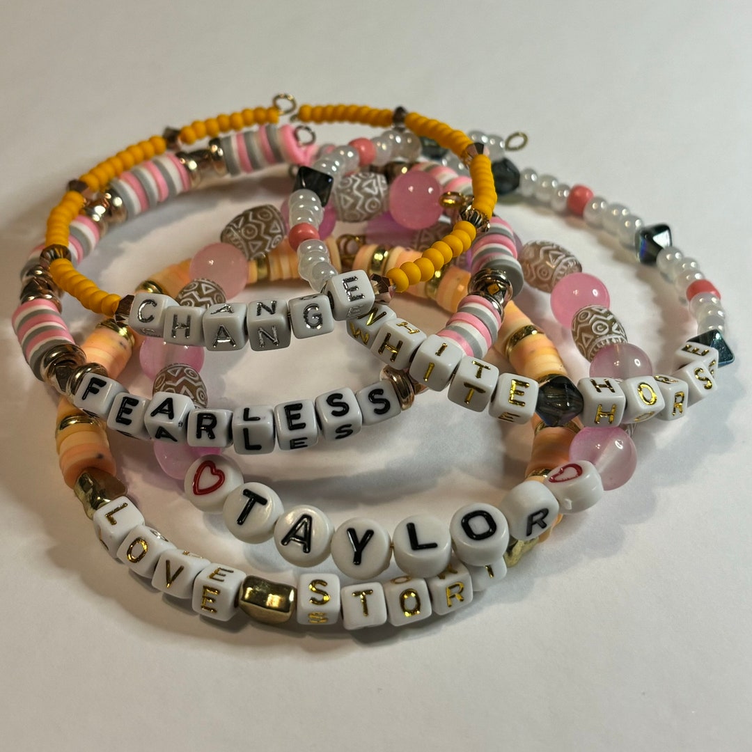 Taylor Swift Fearless Era Bracelet Set / Trading Friendship Bracelets ...