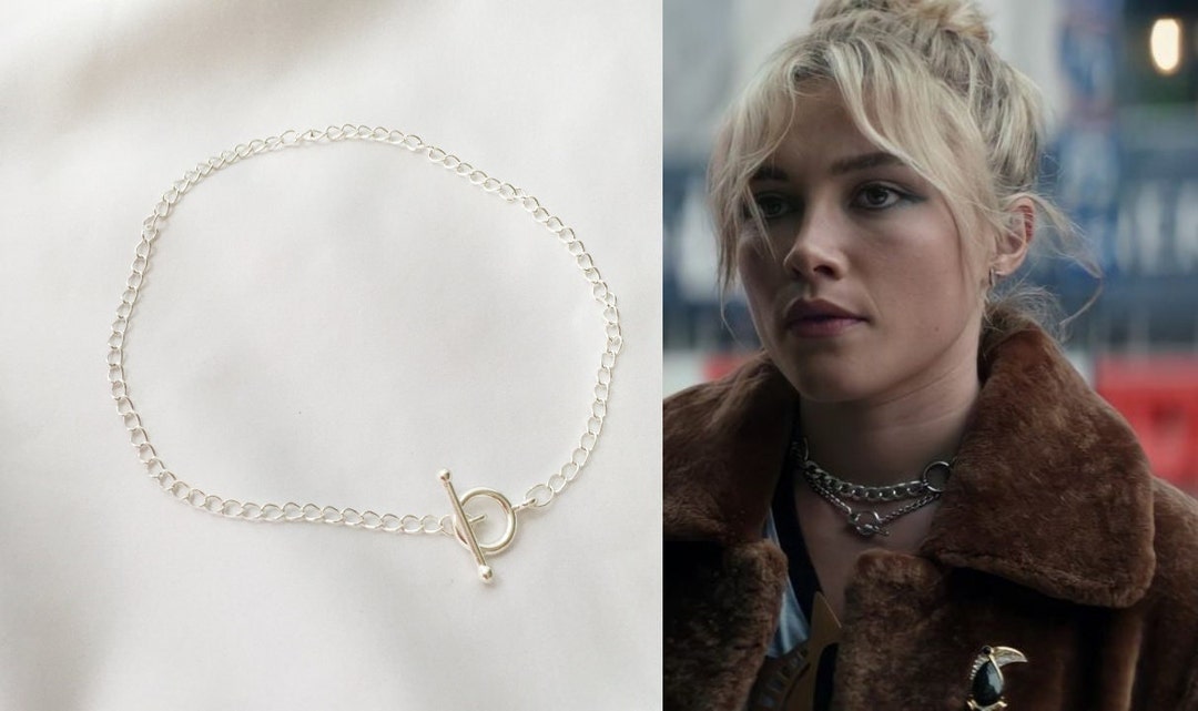 Yelena Necklace | Black Widow Inspired Silver Chain Choker | Marvels ...