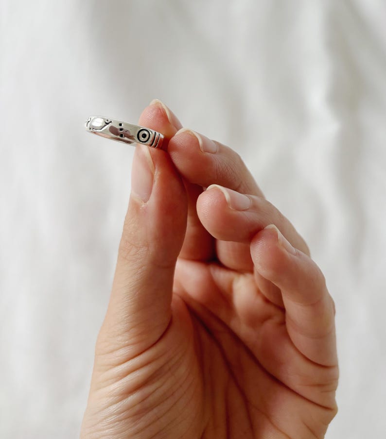 Sukuna Inspired Ring | Adjustable Size | Silver Tone Tattoo Band | Yugi ...