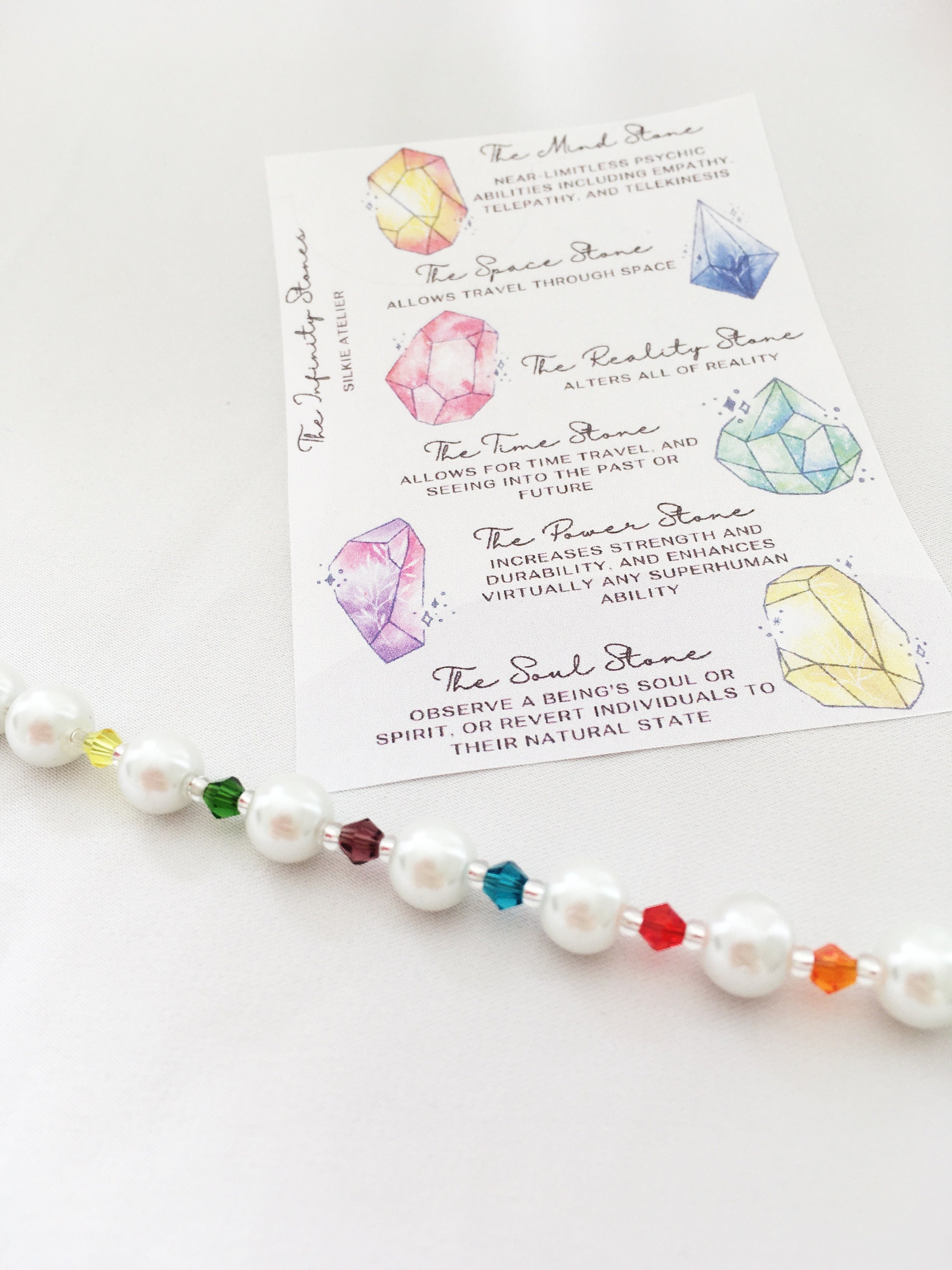 Infinity Stones Bracelet Crystals White Ivory Glass Pearls - Etsy UK