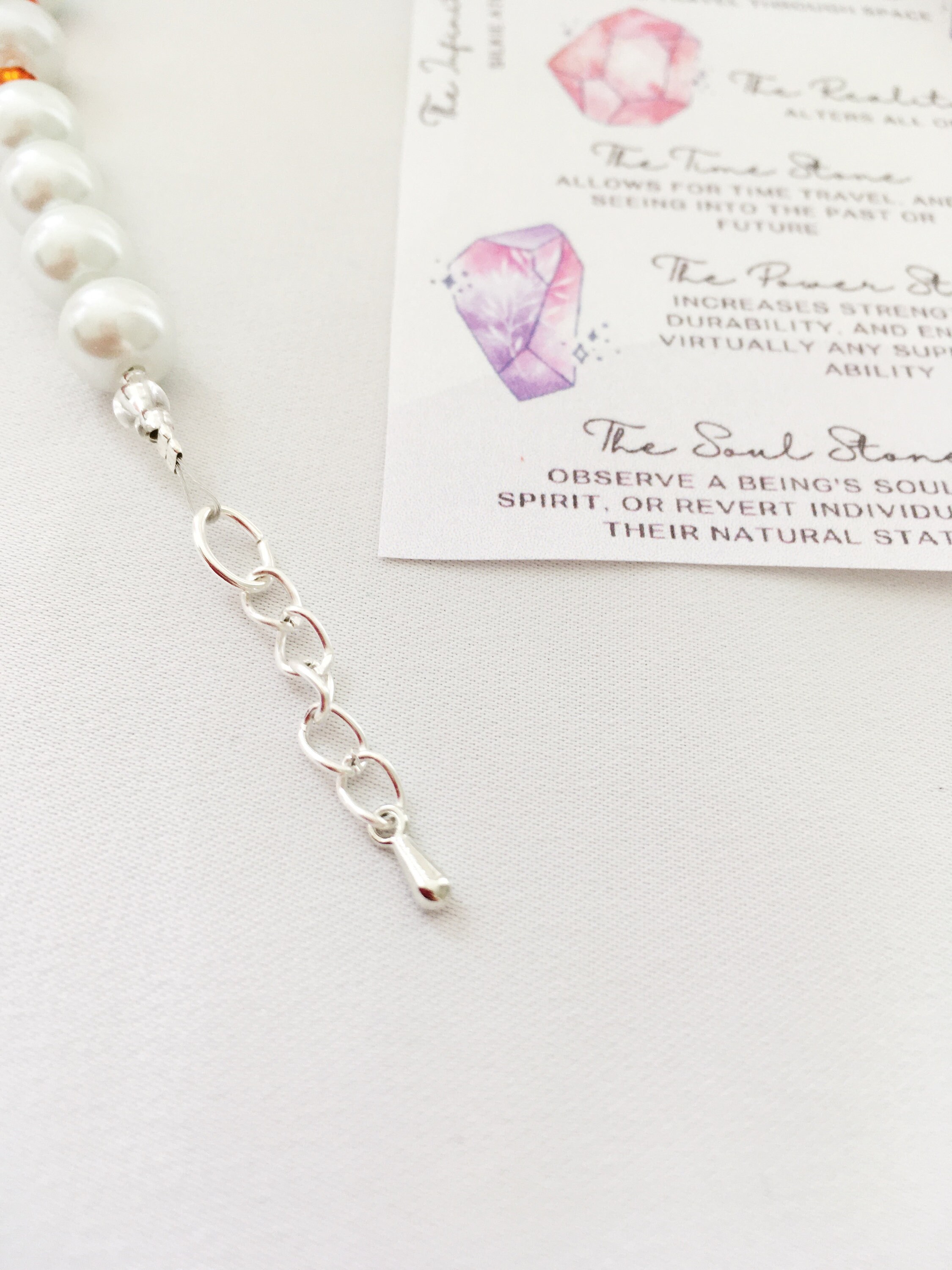 Infinity Stones Bracelet Crystals White Ivory Glass Pearls | Etsy UK