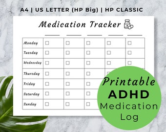 Adhd Medication Log - Etsy