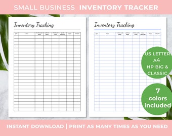 Inventory Sheet Printables for Small Business - Etsy