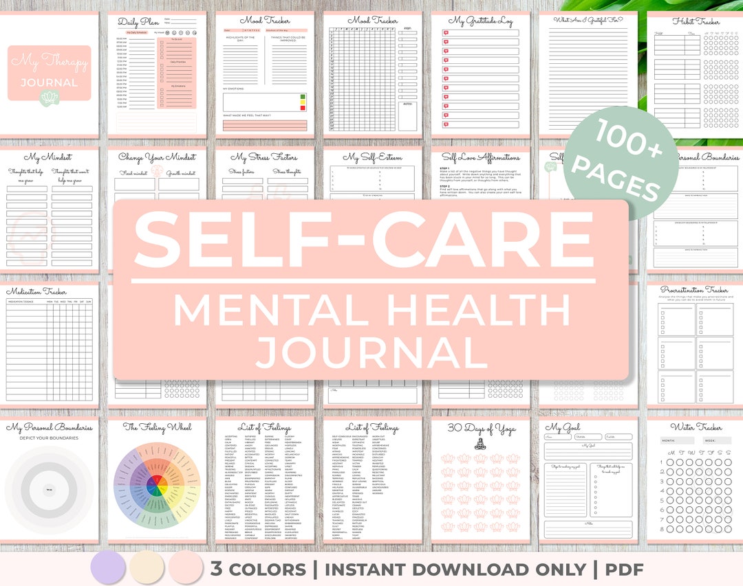 Self-care Planner Printable Mental Health Worksheets Mindfulness ...