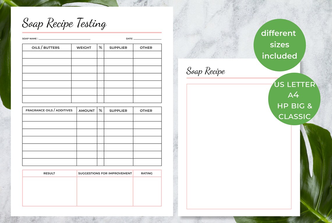 Soap recipe template Soap Recipe Spreadsheet soap maker kit | Etsy