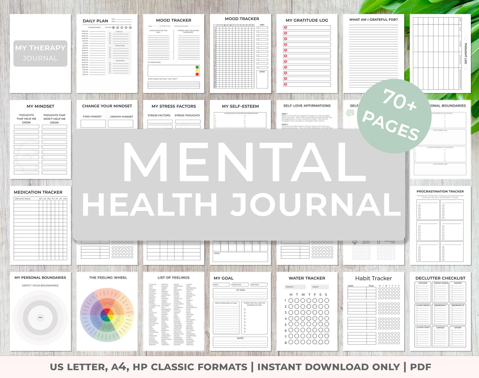 Depression Journal Therapy Journal Worksheets Mental Health - Etsy